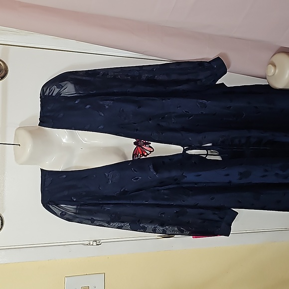 Lulus | Dresses | Lulus Cover Up Open Front Maxi Dress Navy Blue Long ...